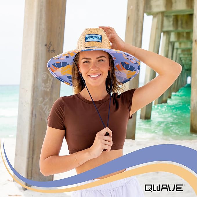 Qwave Straw Hats for Women - Light Blue Palm | Qwave Gear